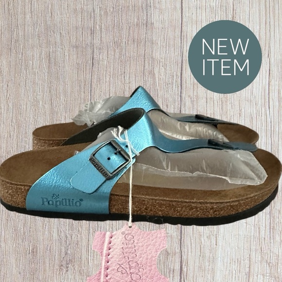 Papillio | Shoes | Papillio By Birkenstock Gizeh Glossy Blue Thong ...